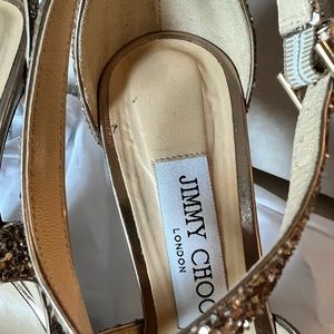 Jimmy Choo | Shoes | Jimmy Choo Emily 85 Course Glitter Sandal In ...